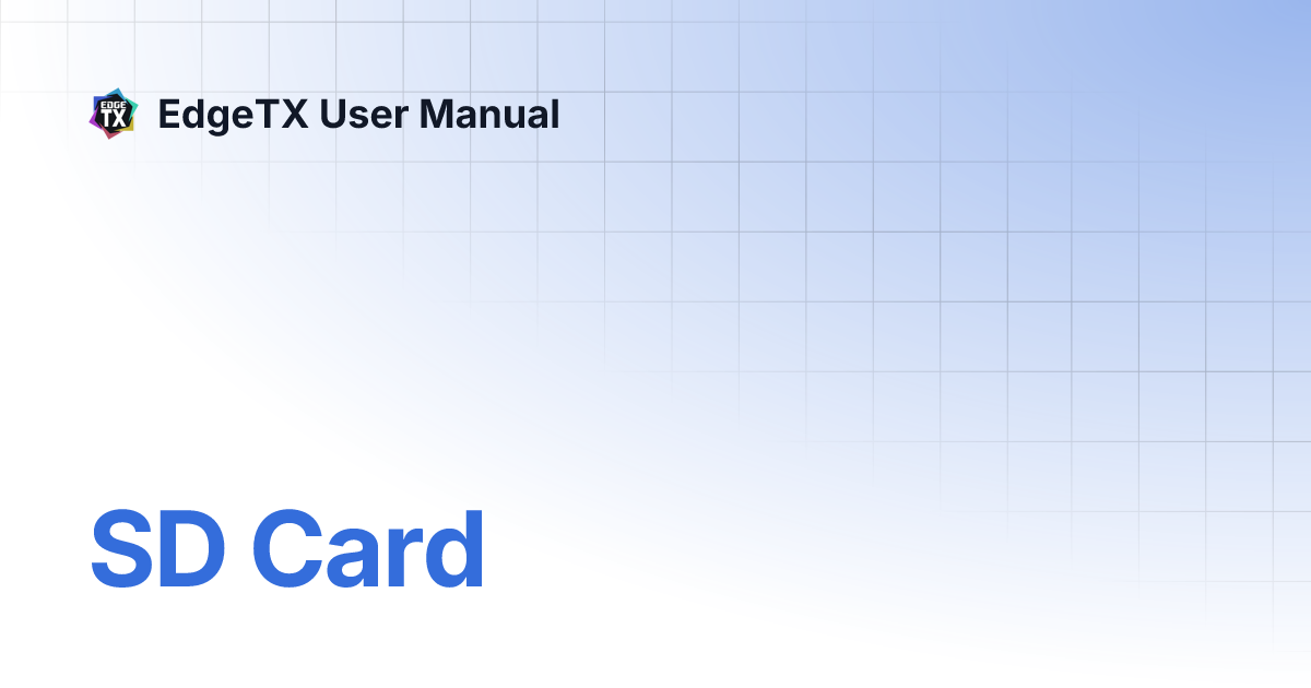 SD Card | EdgeTX User Manual
